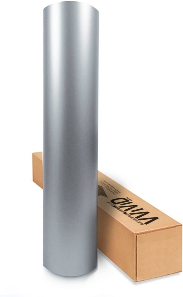 VViViD Matte Silver Car Wrap Vinyl Roll with Air Release 3MIL (100ft x ...